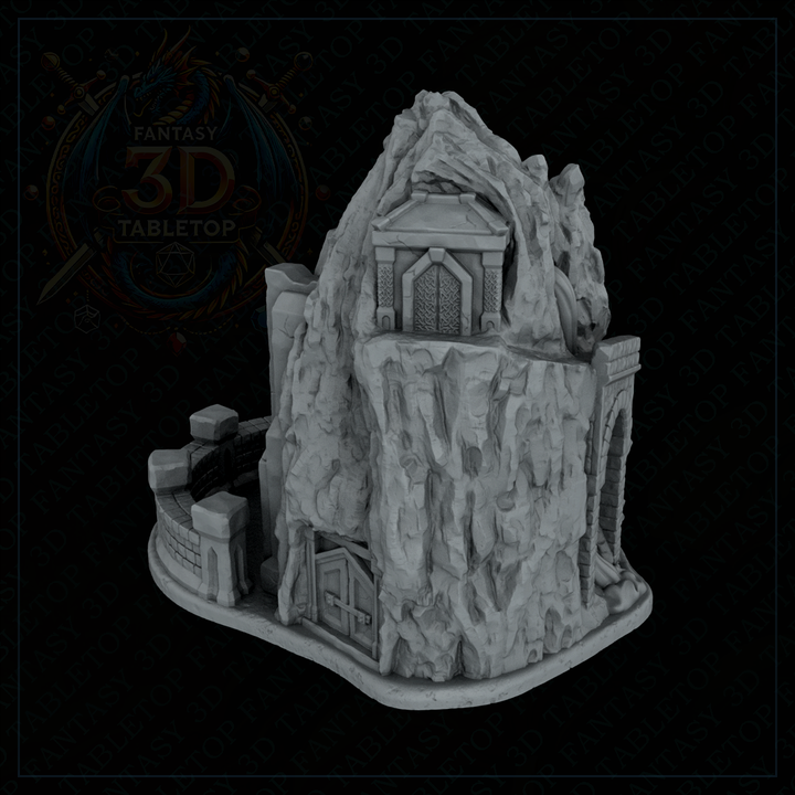 3D Printable Dwarven Mountain Dice Tower by Fantasy 3D Tabletop